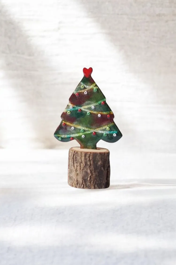 銀彩聖誕小樹 │ 琺瑯工藝擺件 - Aliko Chen Jewelry & Design