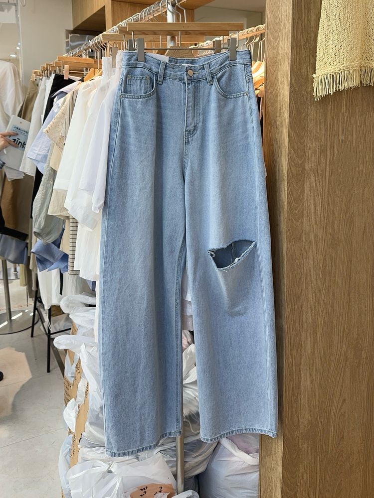 後拼線割破牛仔褲 - ginkgo.kr