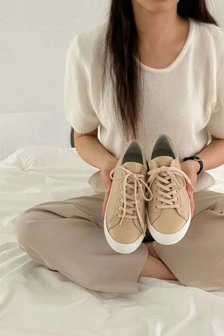 AN163回購款韓製牛皮鞋帶小白鞋(原CS595) - lavida官網-韓國連線代購